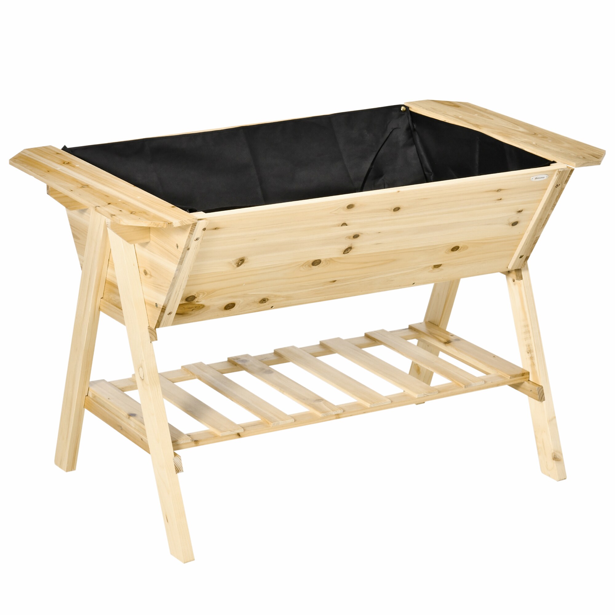 Outsunny Hochbeet Tannenholz, Polyester-Vliesstoff online kaufen bei Netto