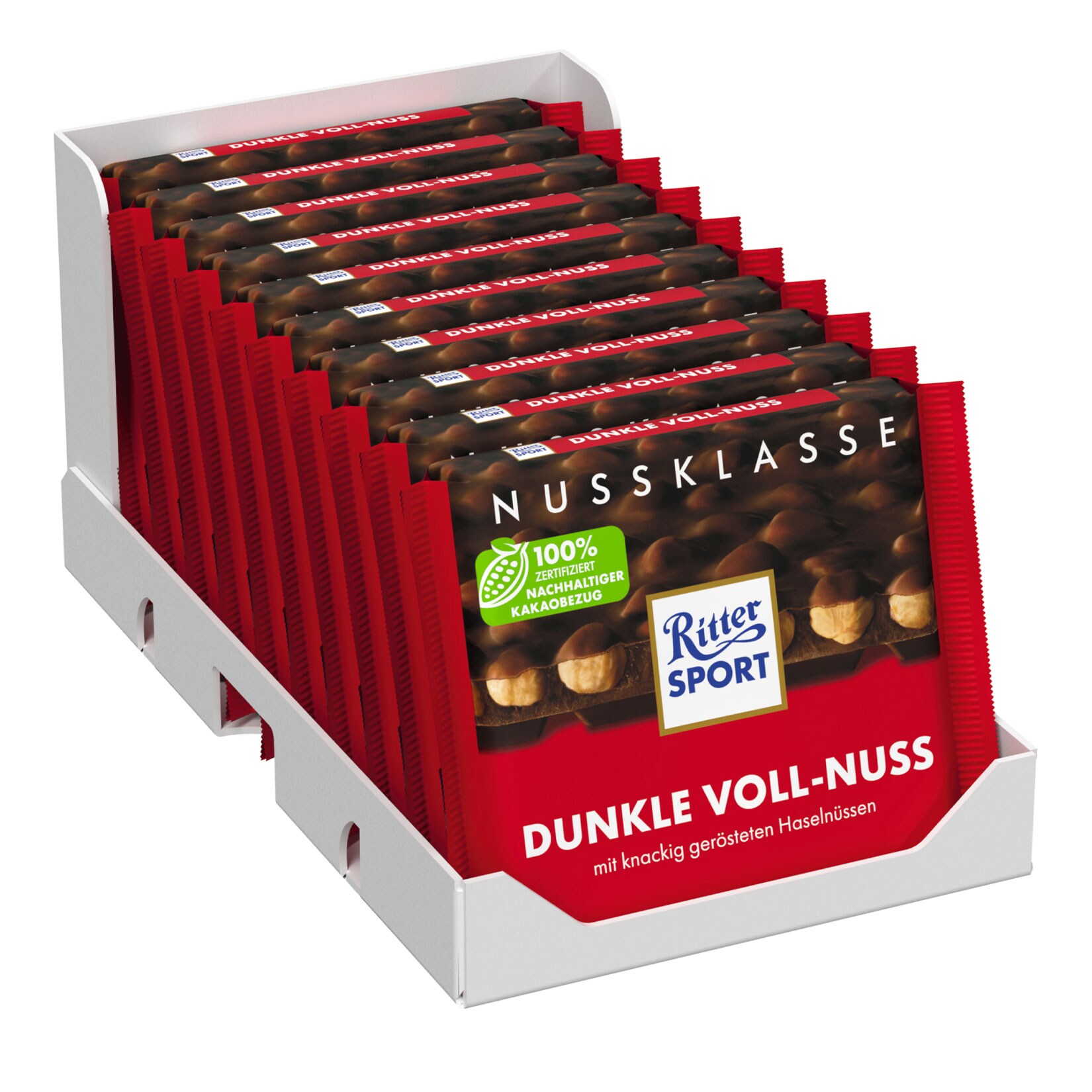Ritter Sport Nussklasse Dunkle Voll-Nuss 100 g, 10er Pack online kaufen ...