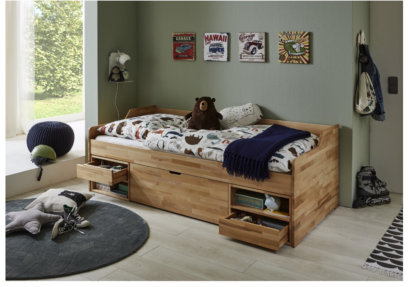 Relita Kojenbett LEVI 90x200 Buche massiv natur lackiert, inkl ...