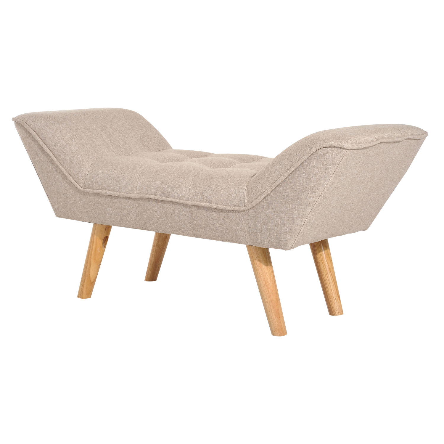 HOMCOM Polsterbank im Retro-Stil beige 117 x 46 x 55 cm (LxBxH) online ...
