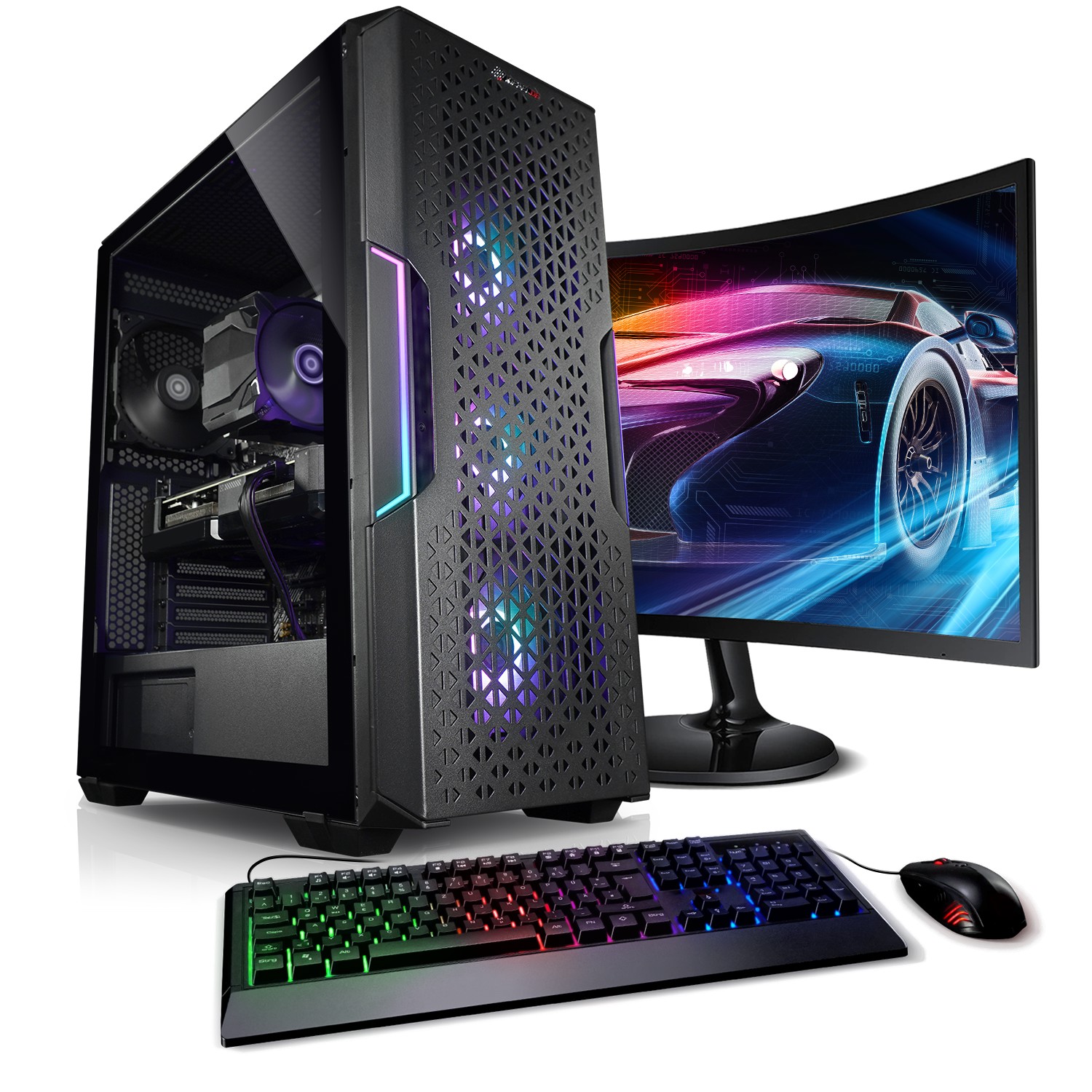 PC Set Gaming mit 24 Zoll TFT Raptor VIII AMD Ryzen 5 8400F, 16GB DDR5 ...
