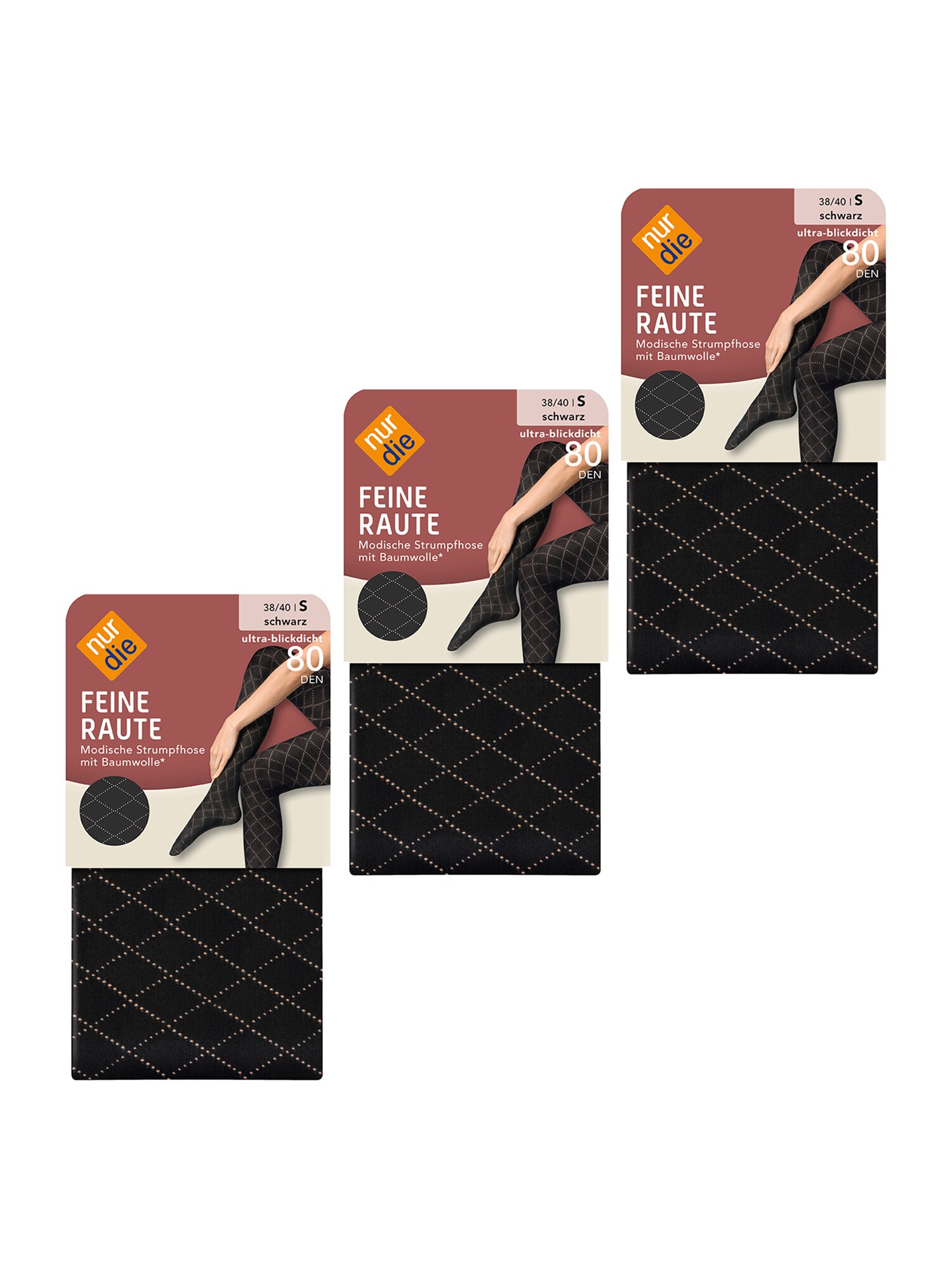 NUR DIE Damen Feinstrumpfhose Feine Raute 3er Pack online kaufen bei Netto