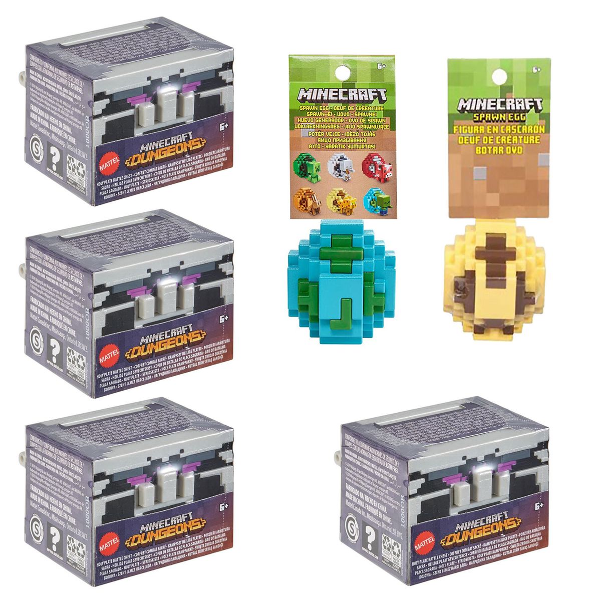 SPAR-SET 187018 - Mojang - Minecraft - 4 Dungeons Truhen Kampfsets + 2 ...