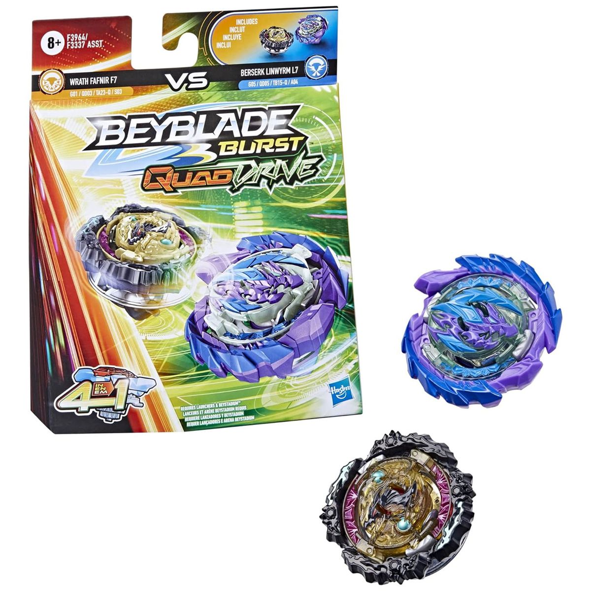 Hasbro F3964 - Beyblade - Burst Quad Drive - Wrath Fafnir F7 & Berserk ...