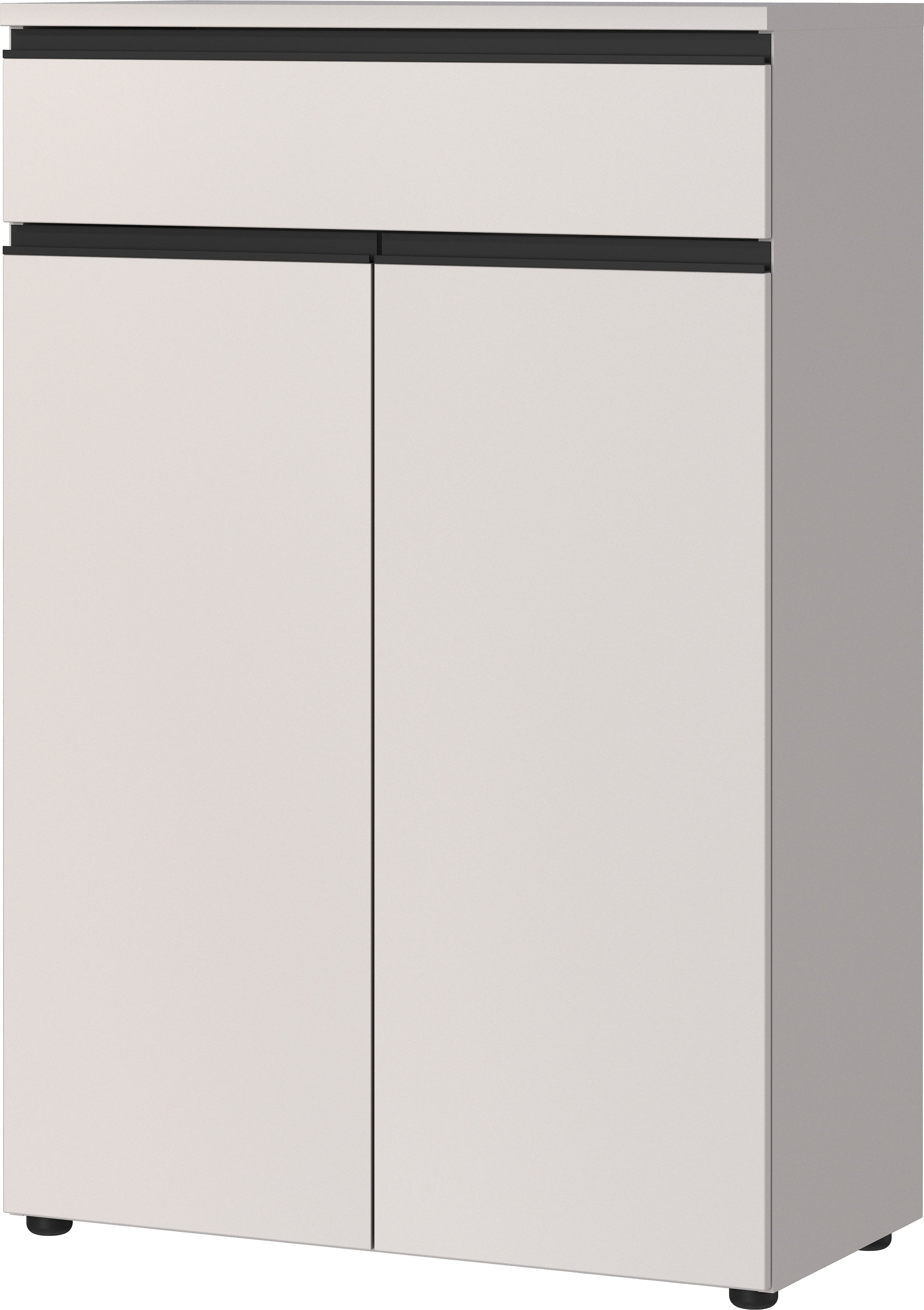 Aktenschrank mit Schublade & Türen Soft-Close | 81x120x40 cm | Greige ...