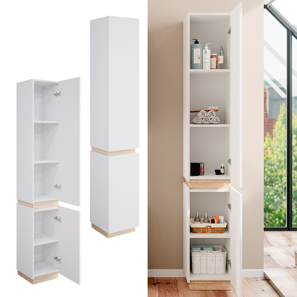 Vicco Hochschrank Badschrank Badezimmerschrank Gloria Weiß/Sonoma 2 ...